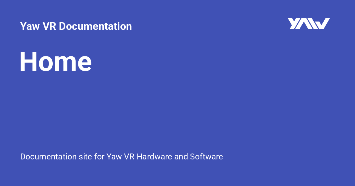 Yaw VR Documentation